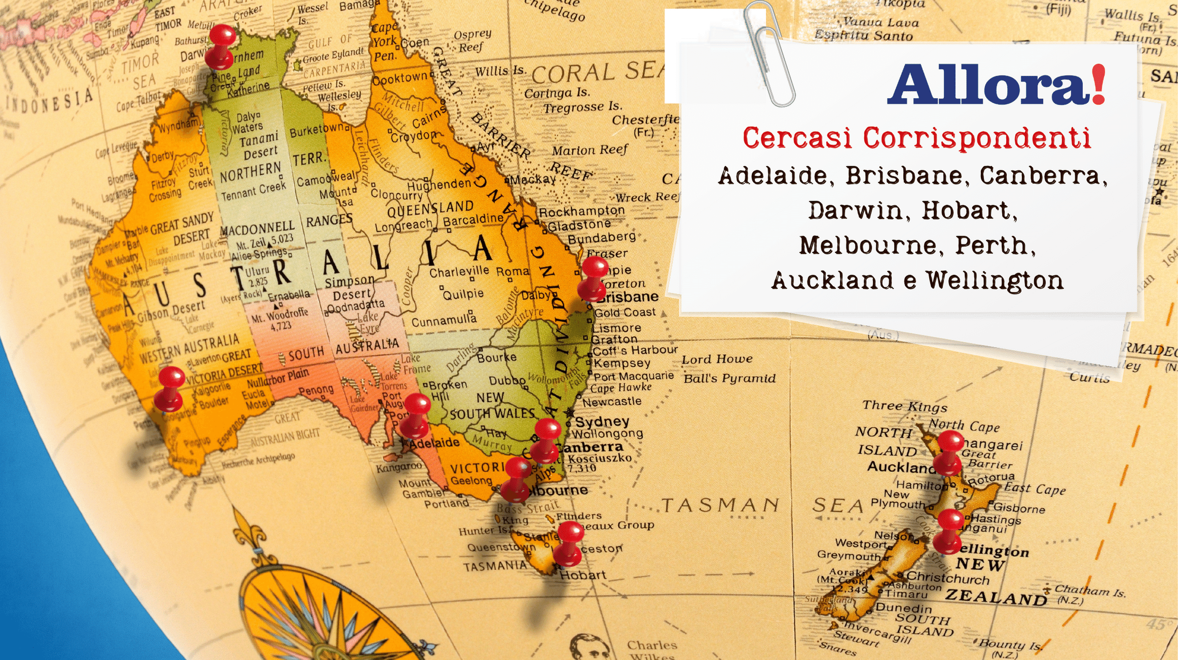Allora! cerca corrispondenti in Australia e Nuova Zelanda - Allora ...