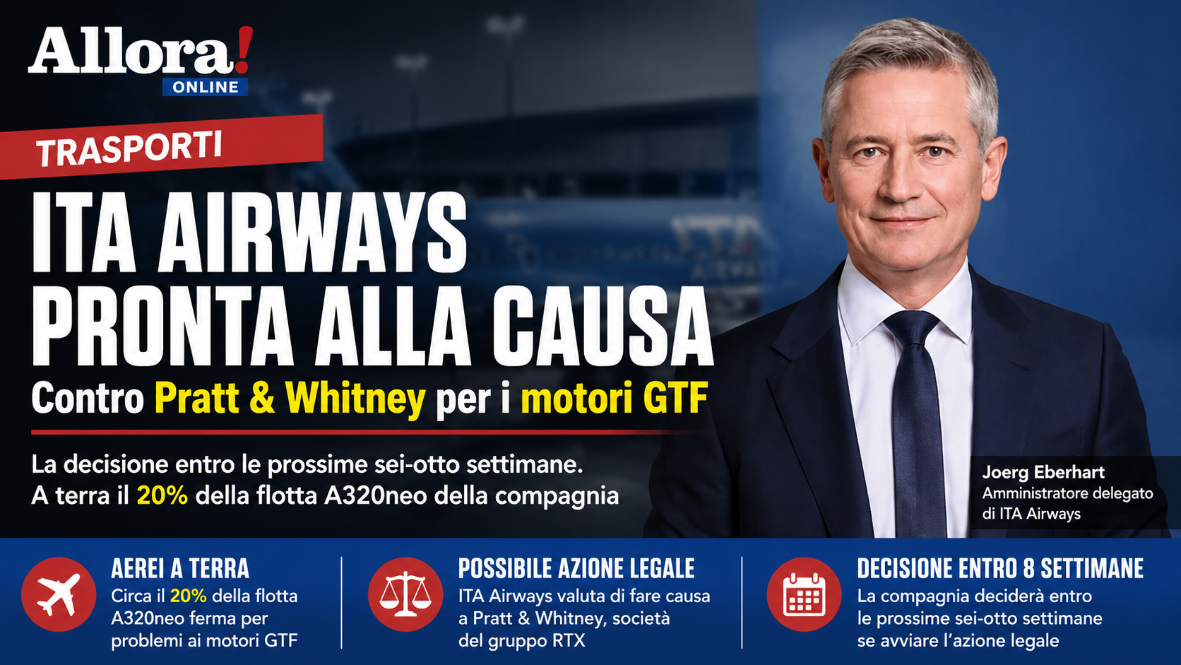 ITA Airways valuta un’azione legale contro Pratt & Whitney per i motori ...